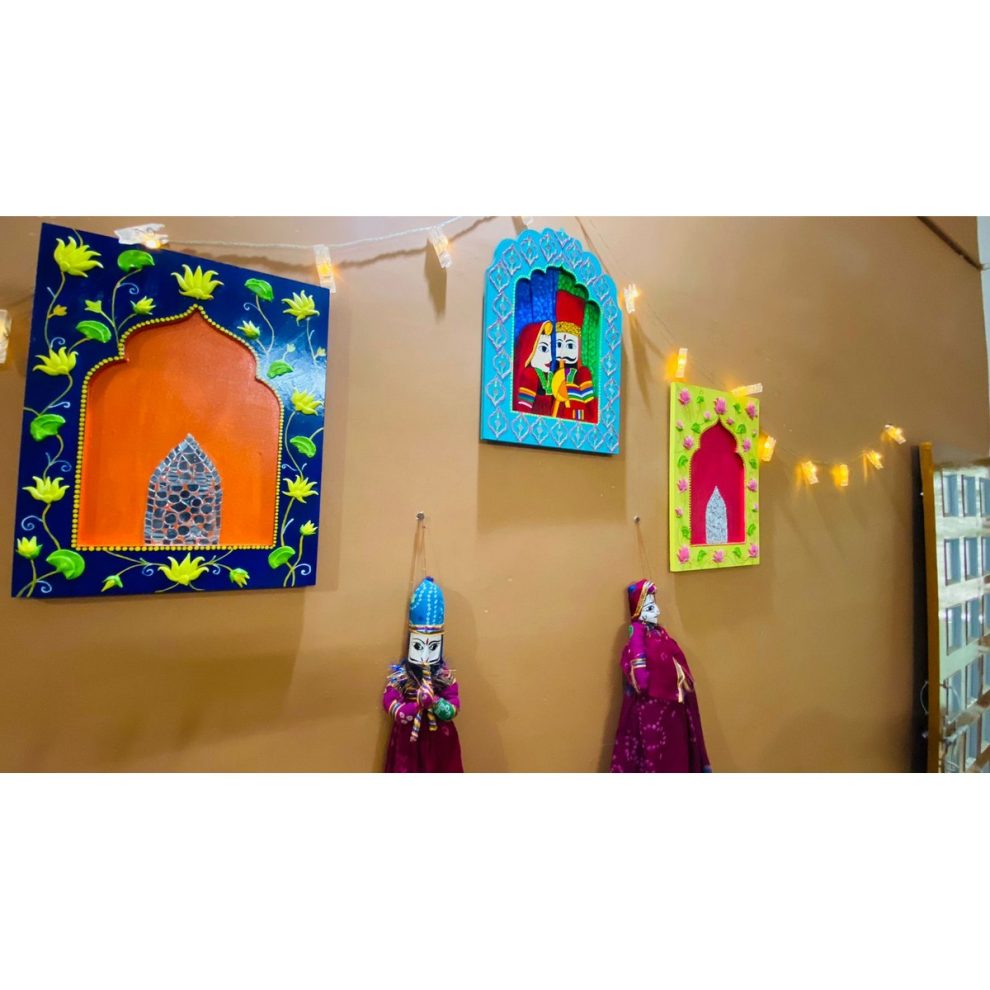 3 Piece Beautiful Handmade Jharokha Art For Your Home
