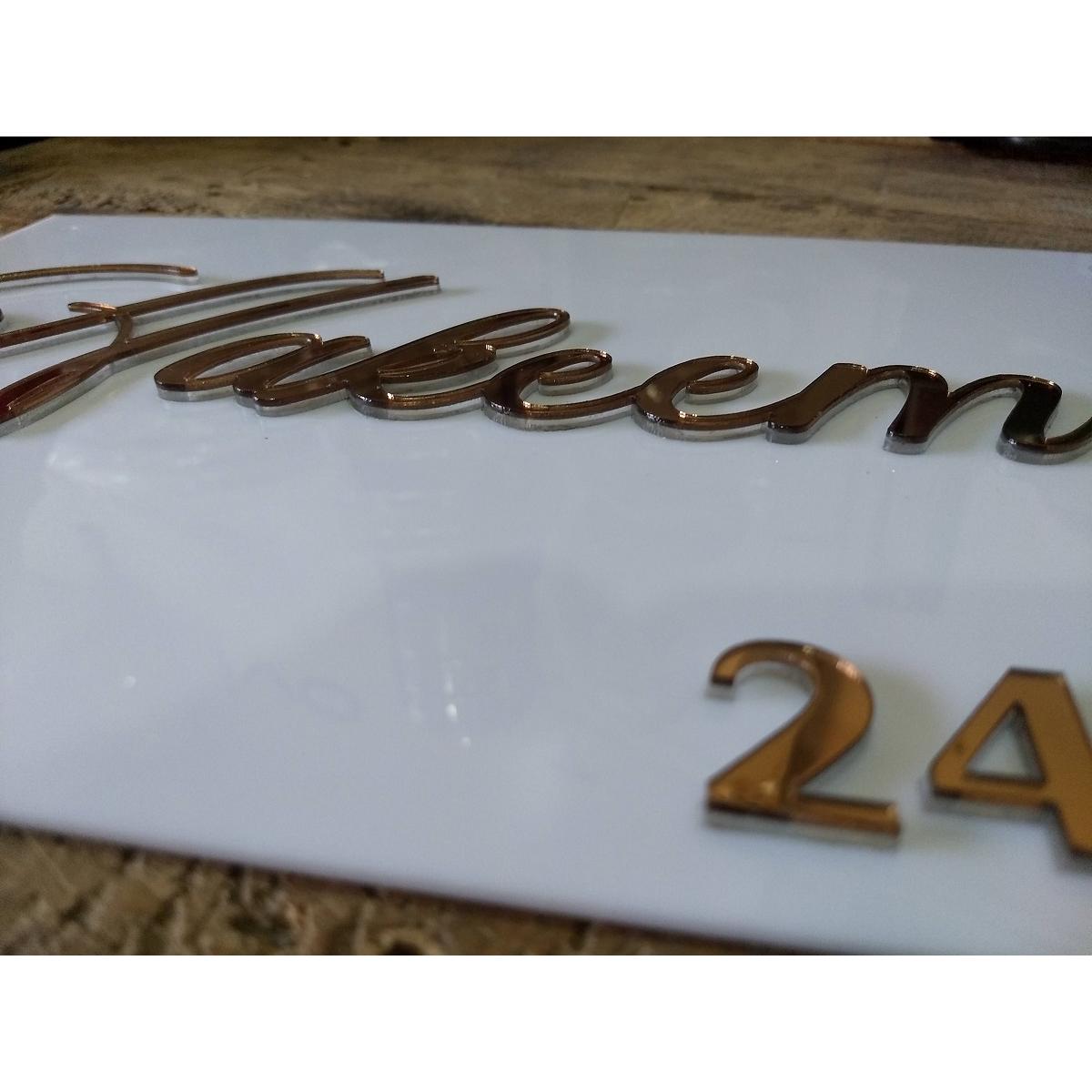 3D Embossed Letter Acrylic Laser-cut Name Plate Design