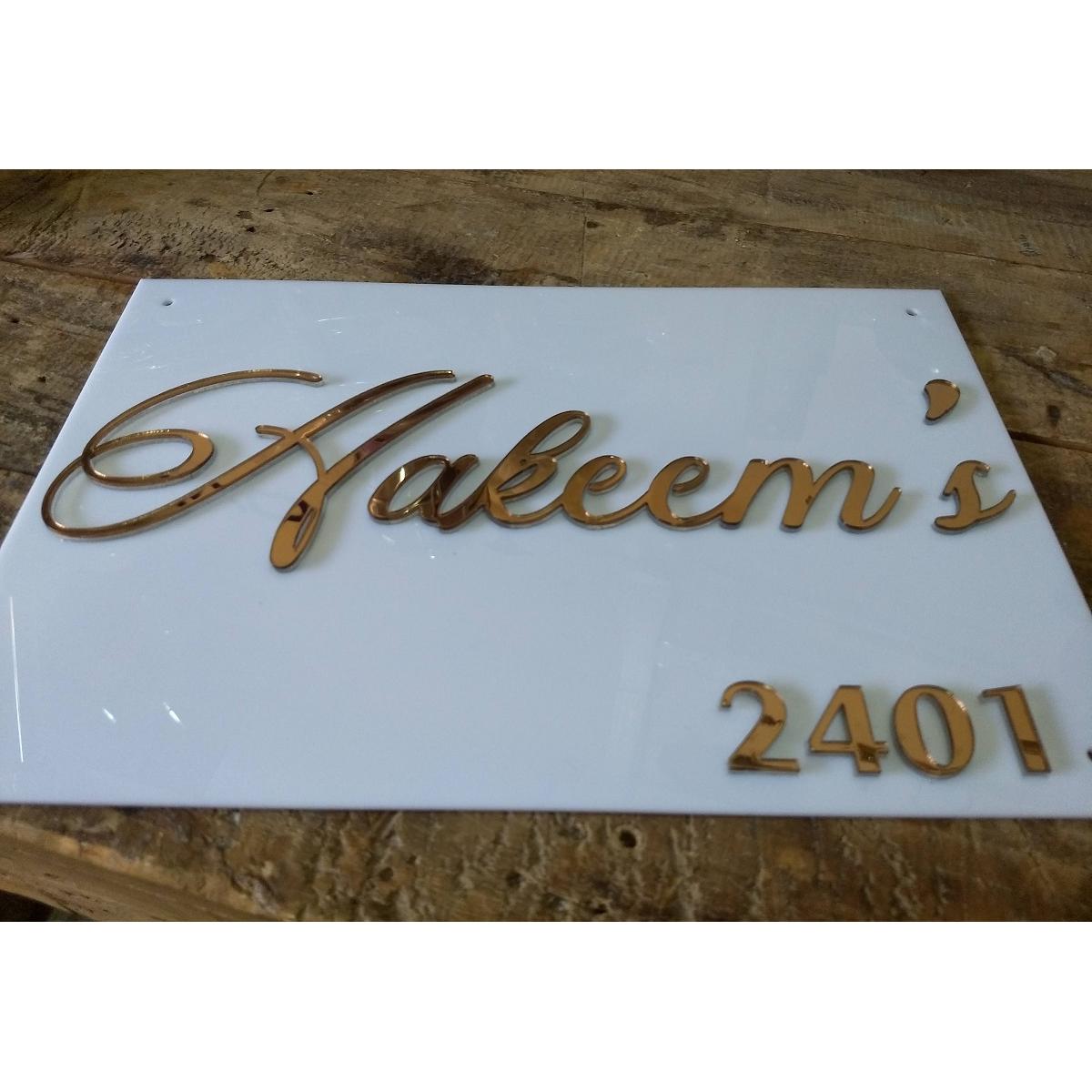 3D Embossed Letter Acrylic Laser-cut Name Plate Design