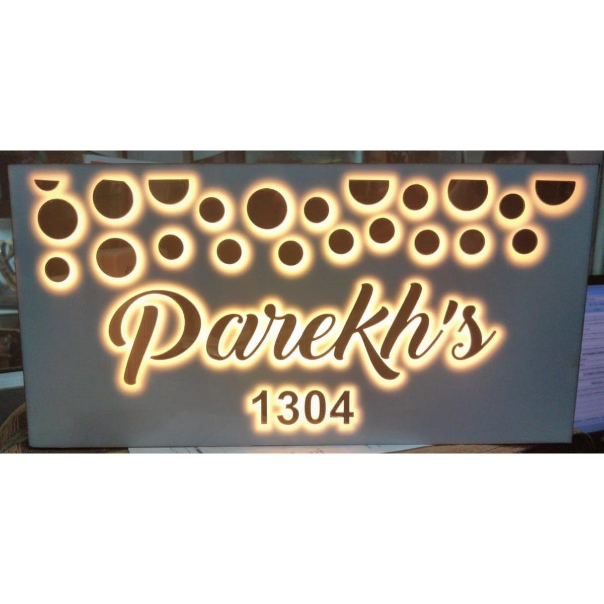 3D Embossed Letters Acrylic Laser Cut LED House Name Plate Design 1 1 