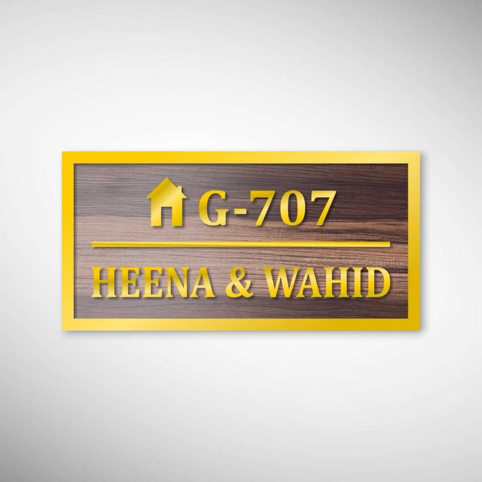 Wooden Black ACP Based Nameplate with Acrylic Letters