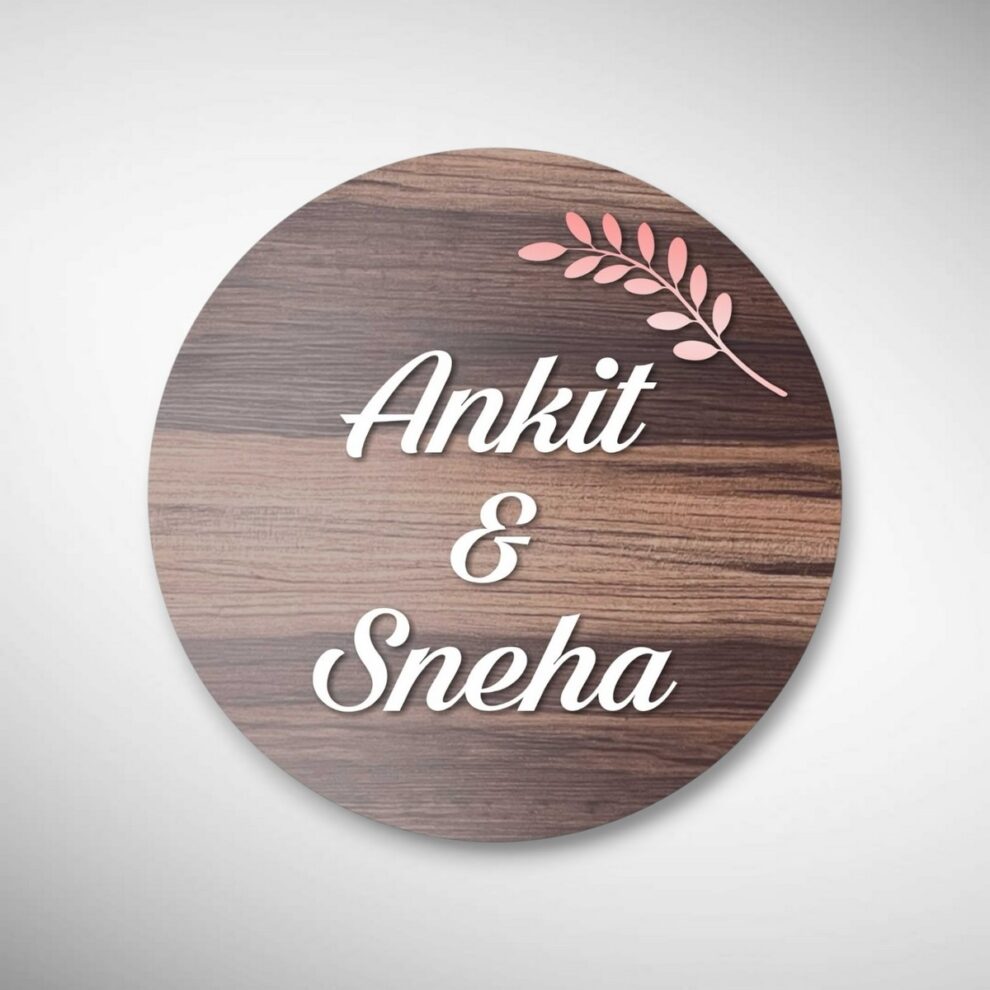 Wooden Matt Acrylic-Based Nameplate with Acrylic Letters