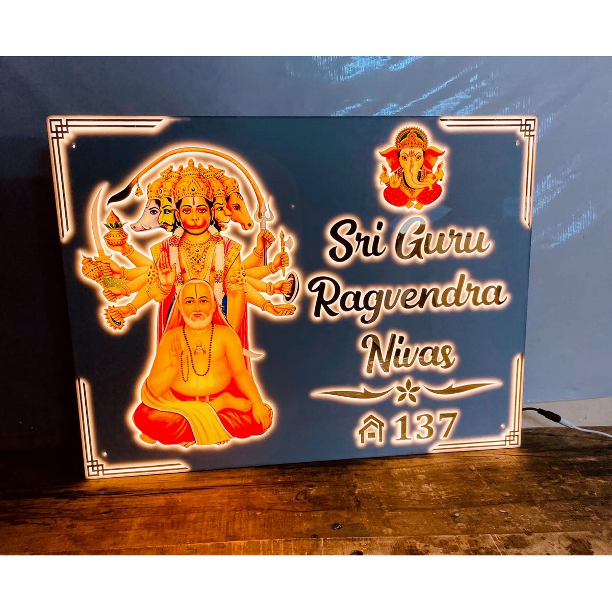 Acrylic Customise LED Wall Name Plate - Waterproof
