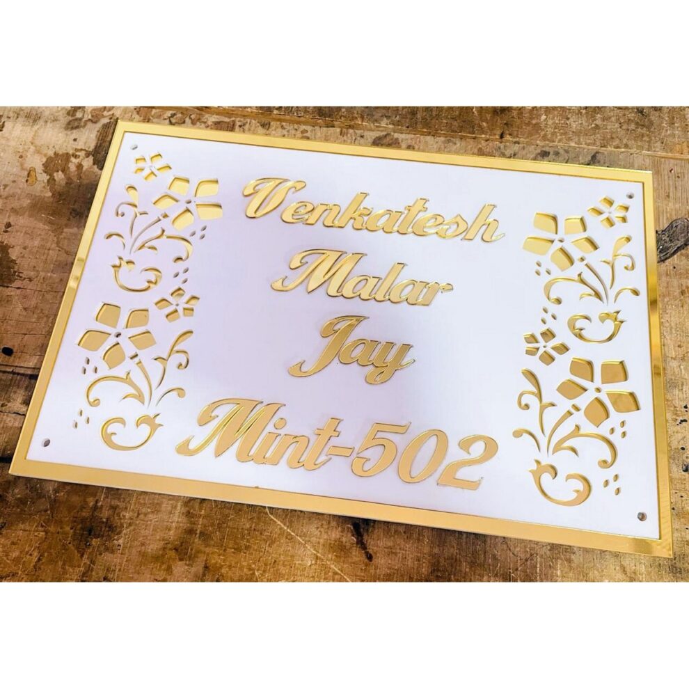 Acrylic Lazer Cut Home Name Plate | Customizable