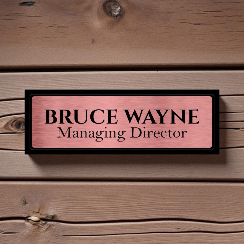 Bruce Wayne ACP & Acrylic Engraved Nameplate