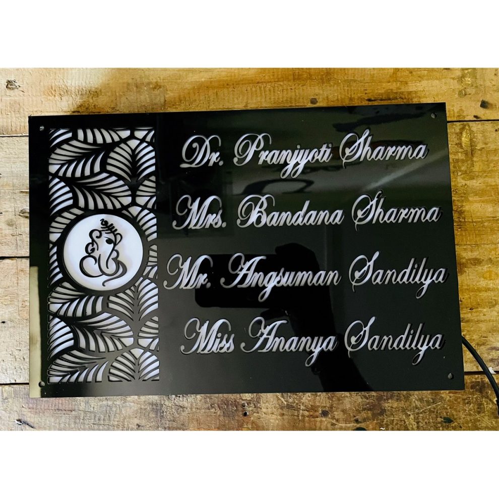 Acrylic Home Designer LED Name Plate Customized