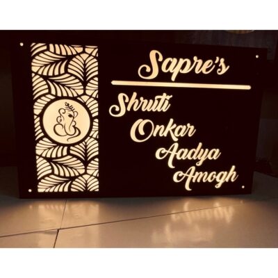 Acrylic Home LED Name Plate Customized And Weatherproof