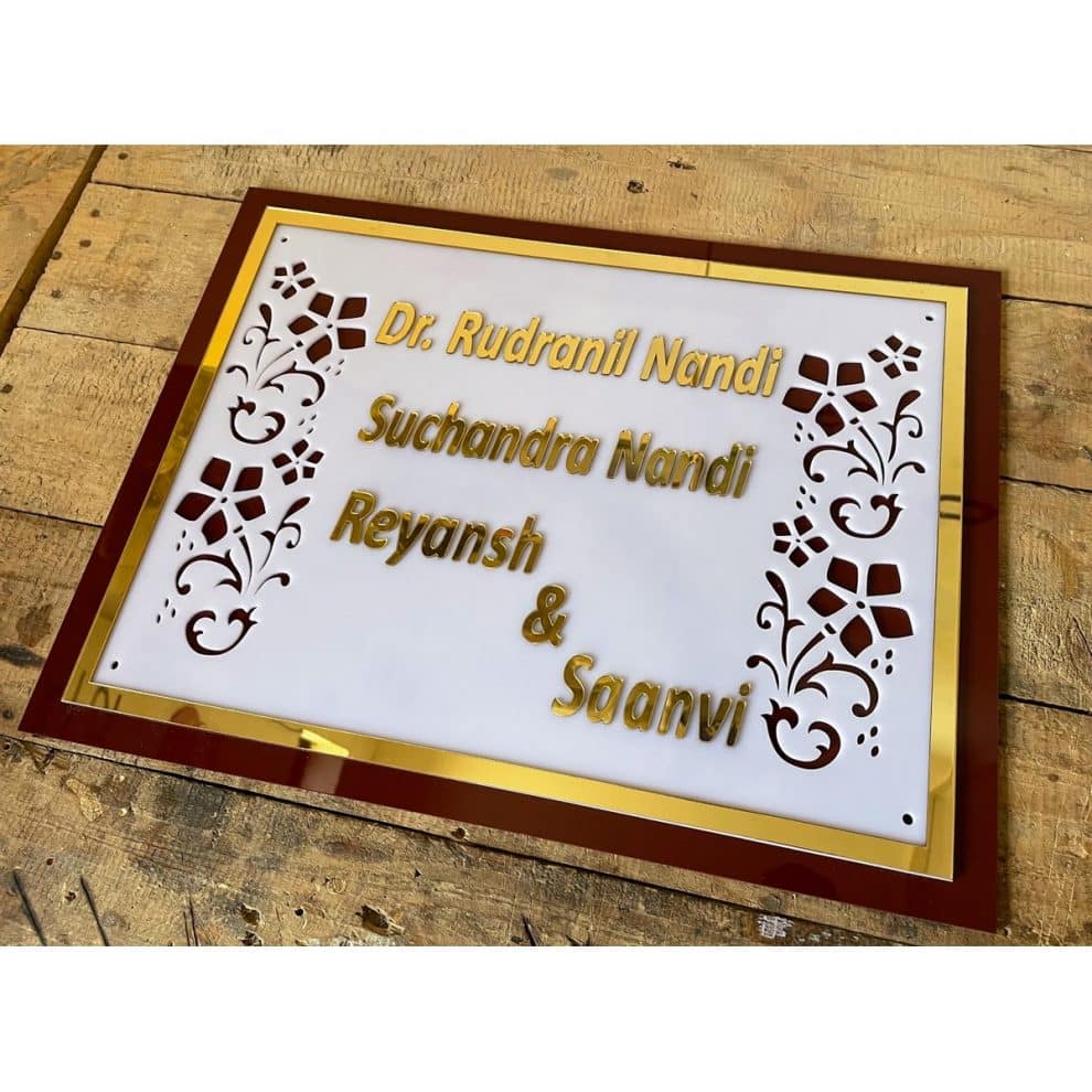 Designer Acrylic Name Plate – 3 Acrylic Layer Design | HITCHKI
