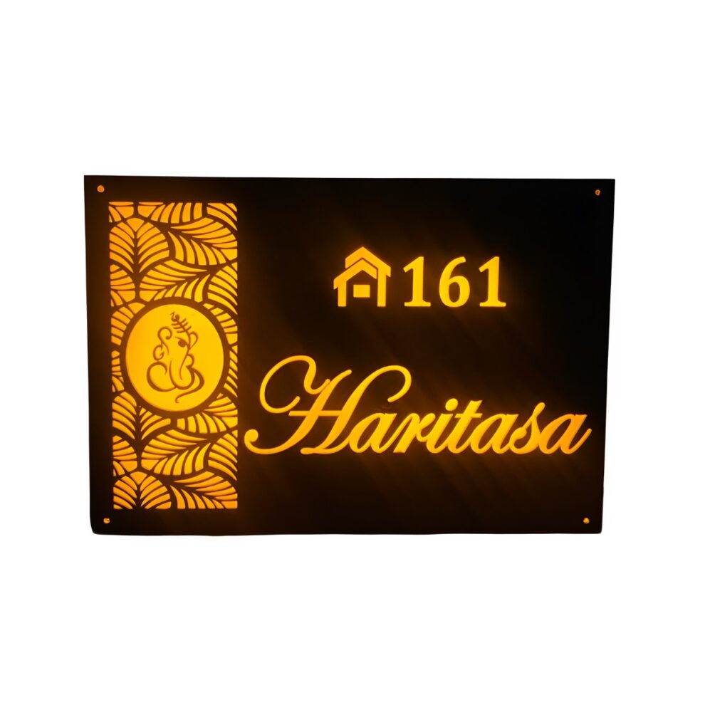New Acrylic LED House Nameplate - Customized & Elegant
