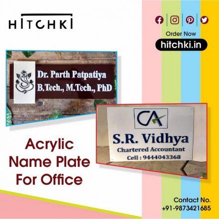 Acrylic Nameplates For Office From Hitchki | HITCHKI