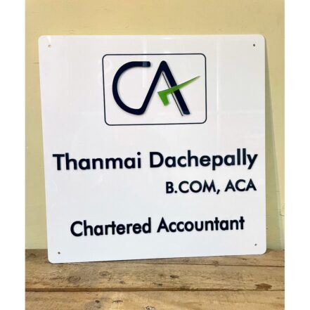 Acrylic Office Name Plate – Chartered Accountant | HITCHKI