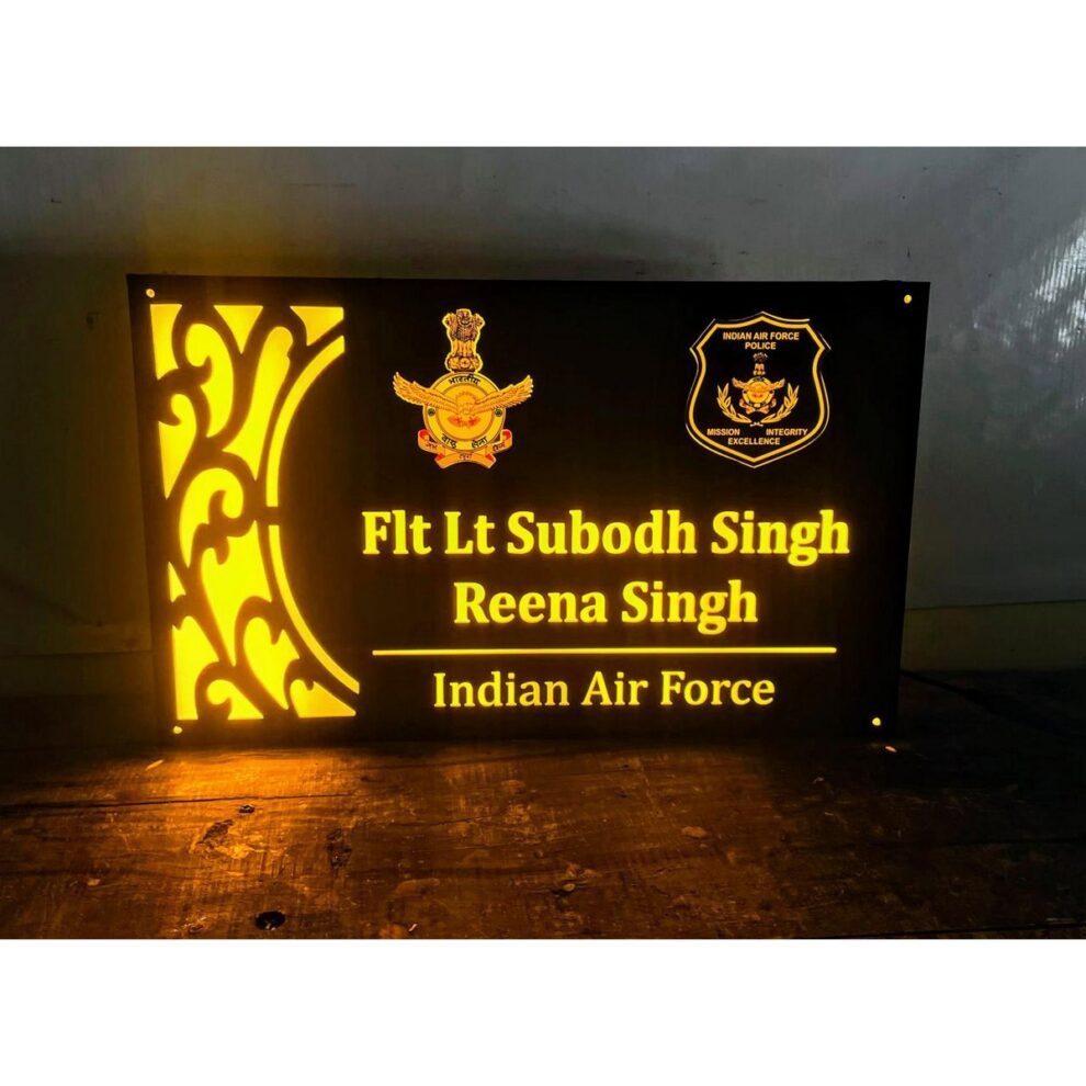 Acrylic Personalised Army LED Name Plate | Waterproof