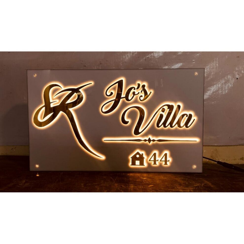 Acrylic Waterproof LED Name Plate - Personalized Wall Sign
