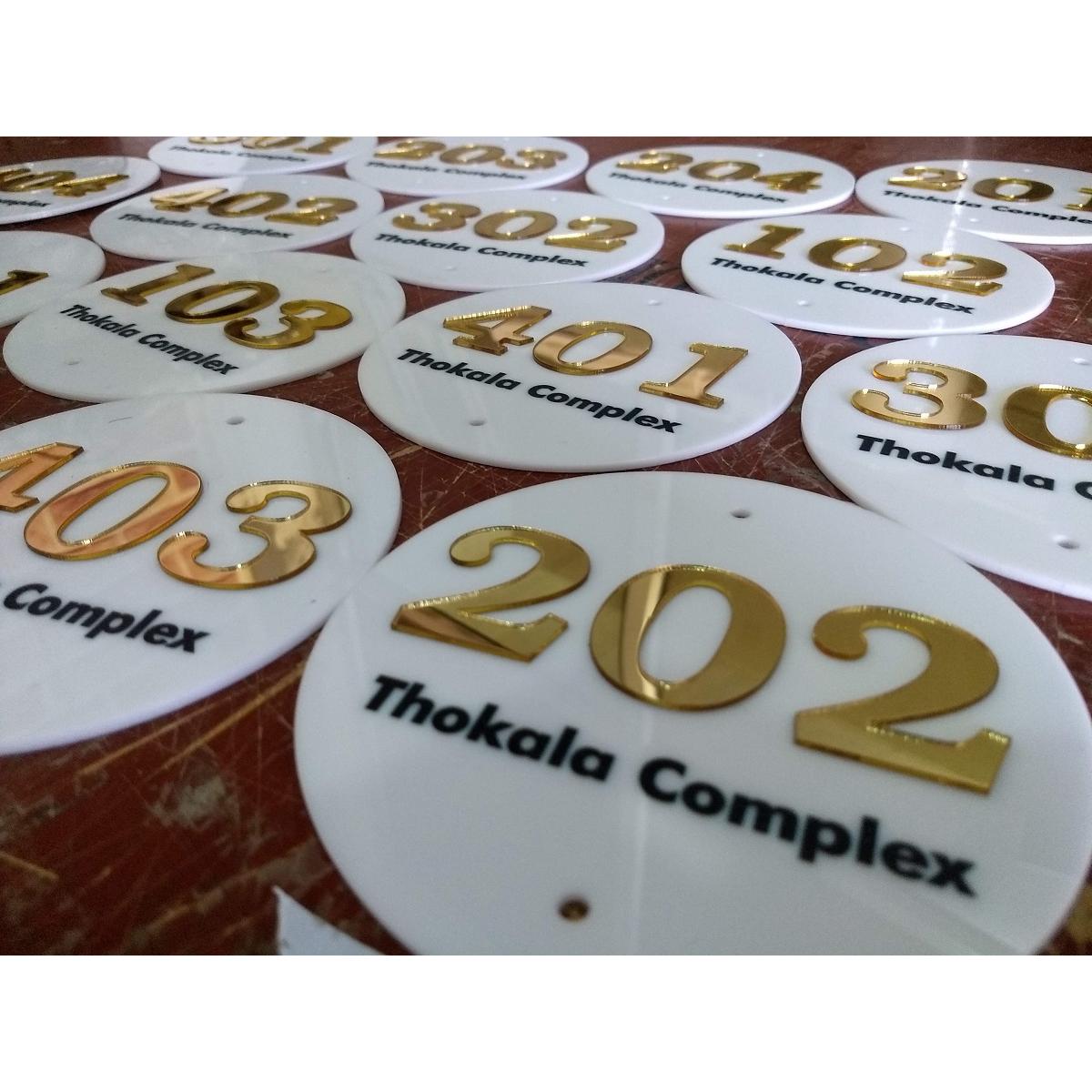 Acrylic Room Number Plate | 3D Embossed Letters