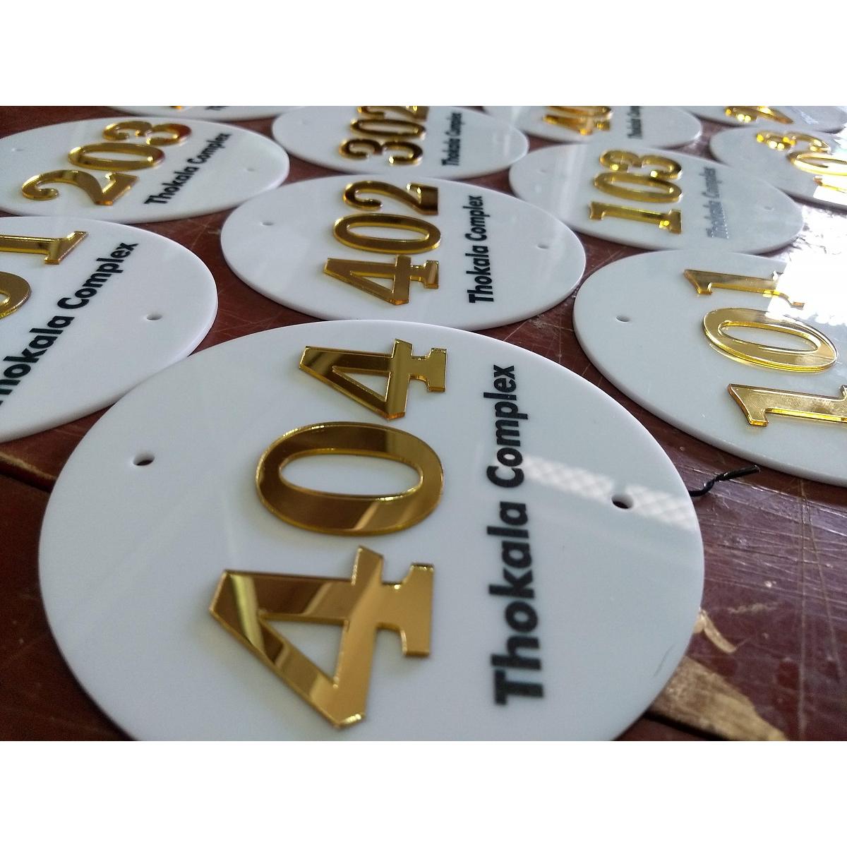 Acrylic Room Number Plate | 3D Embossed Letters