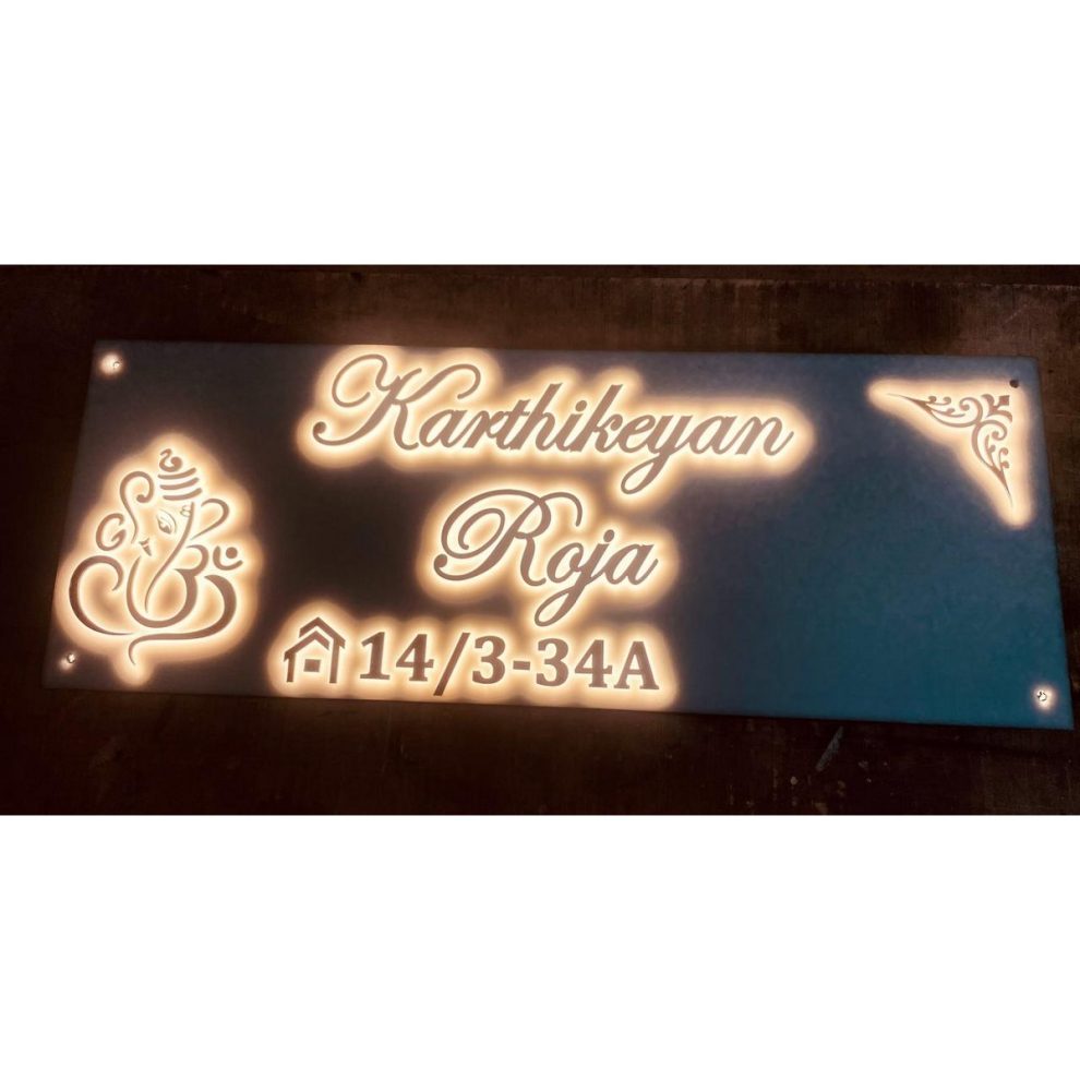Acrylic Led House Name Plate For Entry Way | Design Online