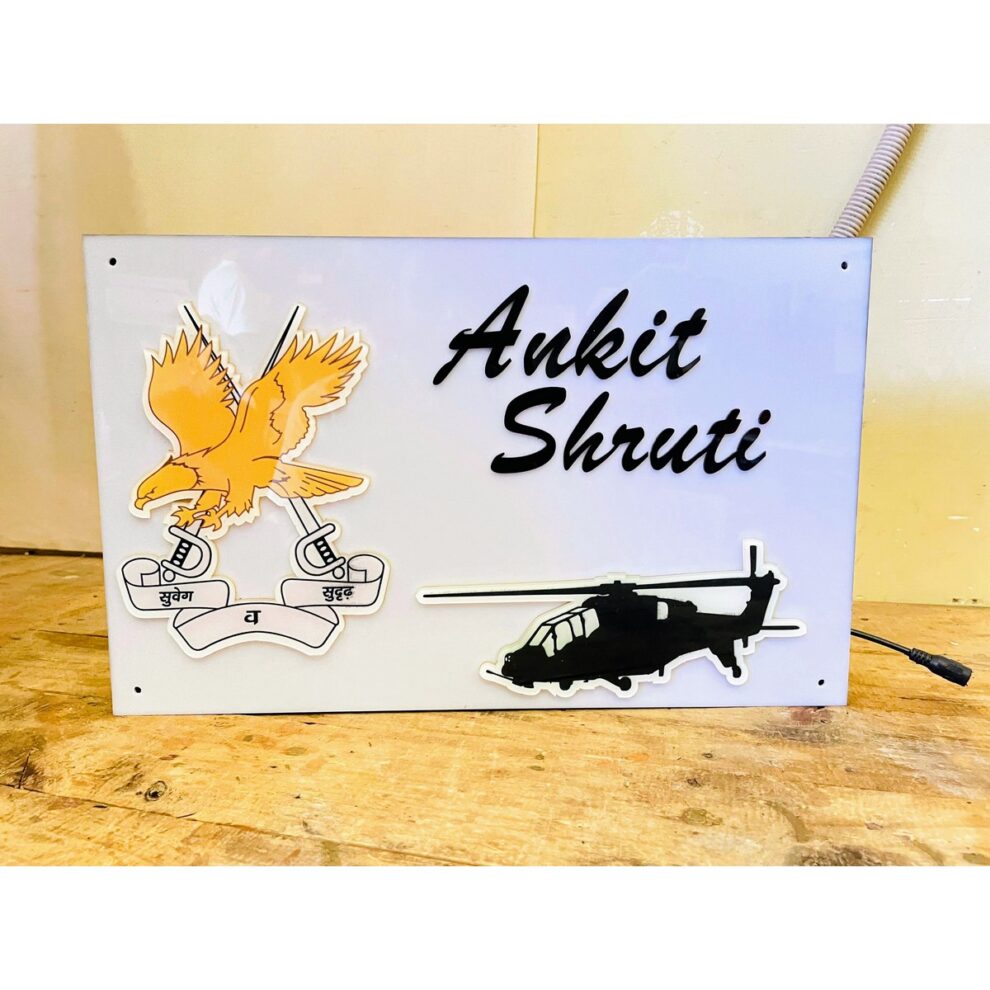Army Acrylic Name Plate LED House Waterproof