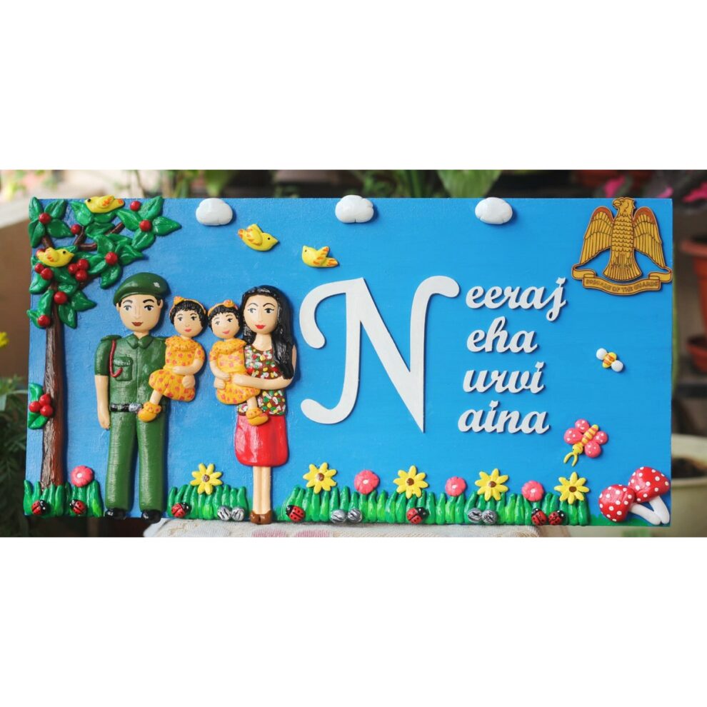 Buy A Customized Cute Family Themed Nameplate | HITCHKI