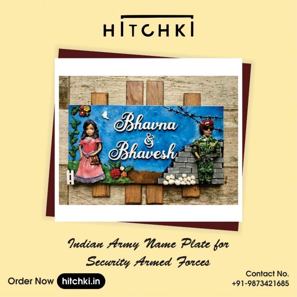 Artistic Looking Nameplate For Army Professionals | HITCHKI