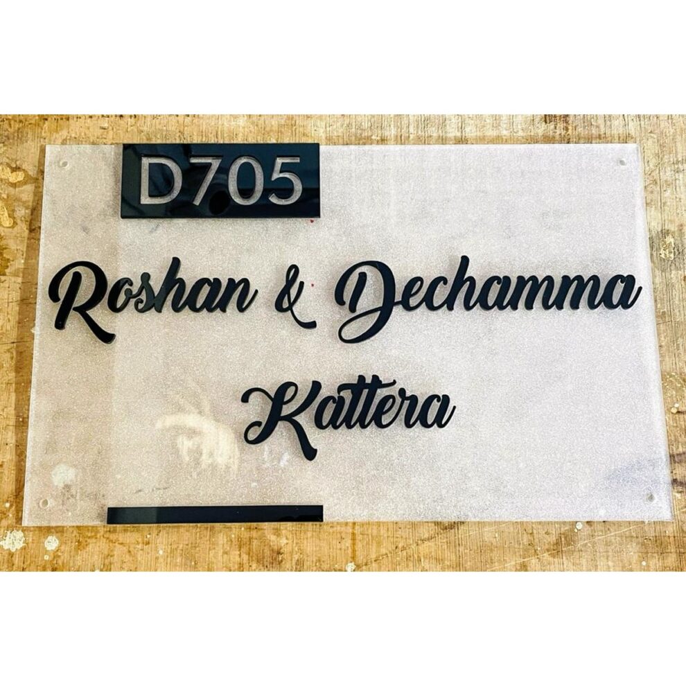 Beautiful Frosted Acrylic Home Name Plate