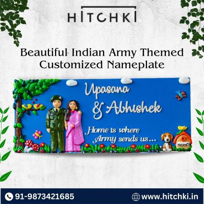 Beautiful Indian Army-Themed Customised Nameplate | Online
