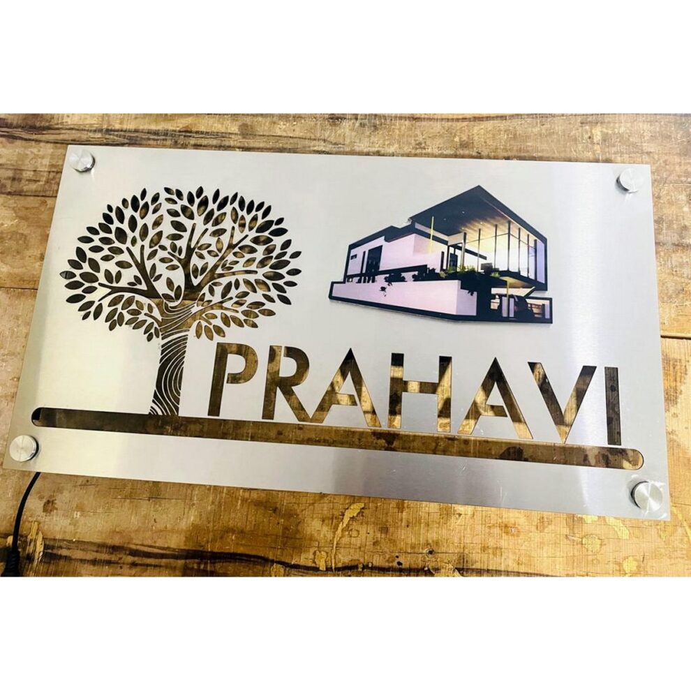 Personalized Waterproof LED Name Plate | Stainless Steel