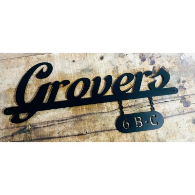 Black Metal CNC Laser Cut Wall Name Plate | Customizable