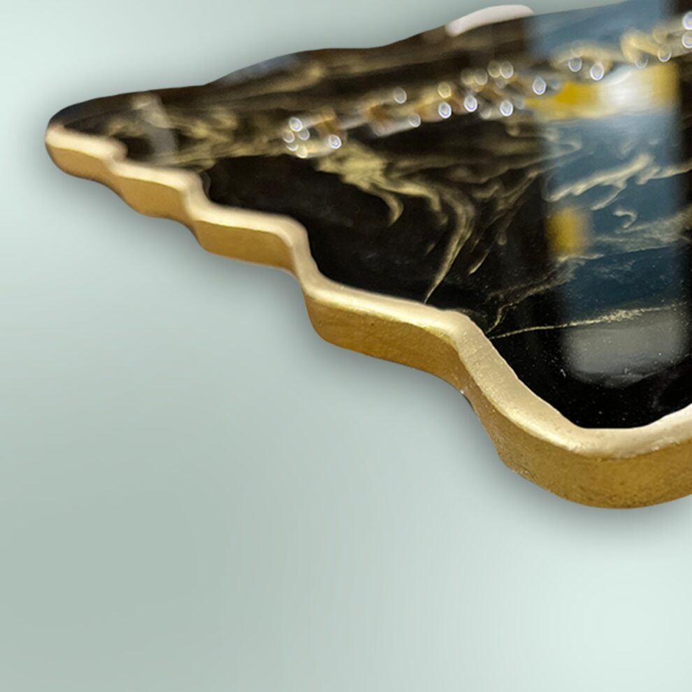 Golden Marble Textured Resin Nameplate | Weatherproof