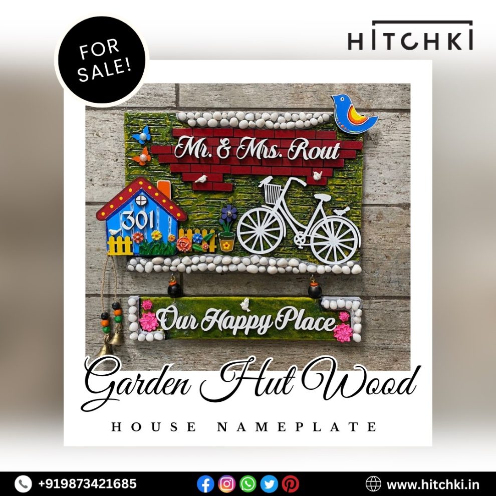 Garden Hut Wooden Nameplate to Welcome You Home in Style