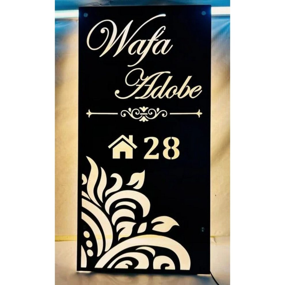 CNC Laser Cut Metal LED Waterproof Name Plate | Laser Cut