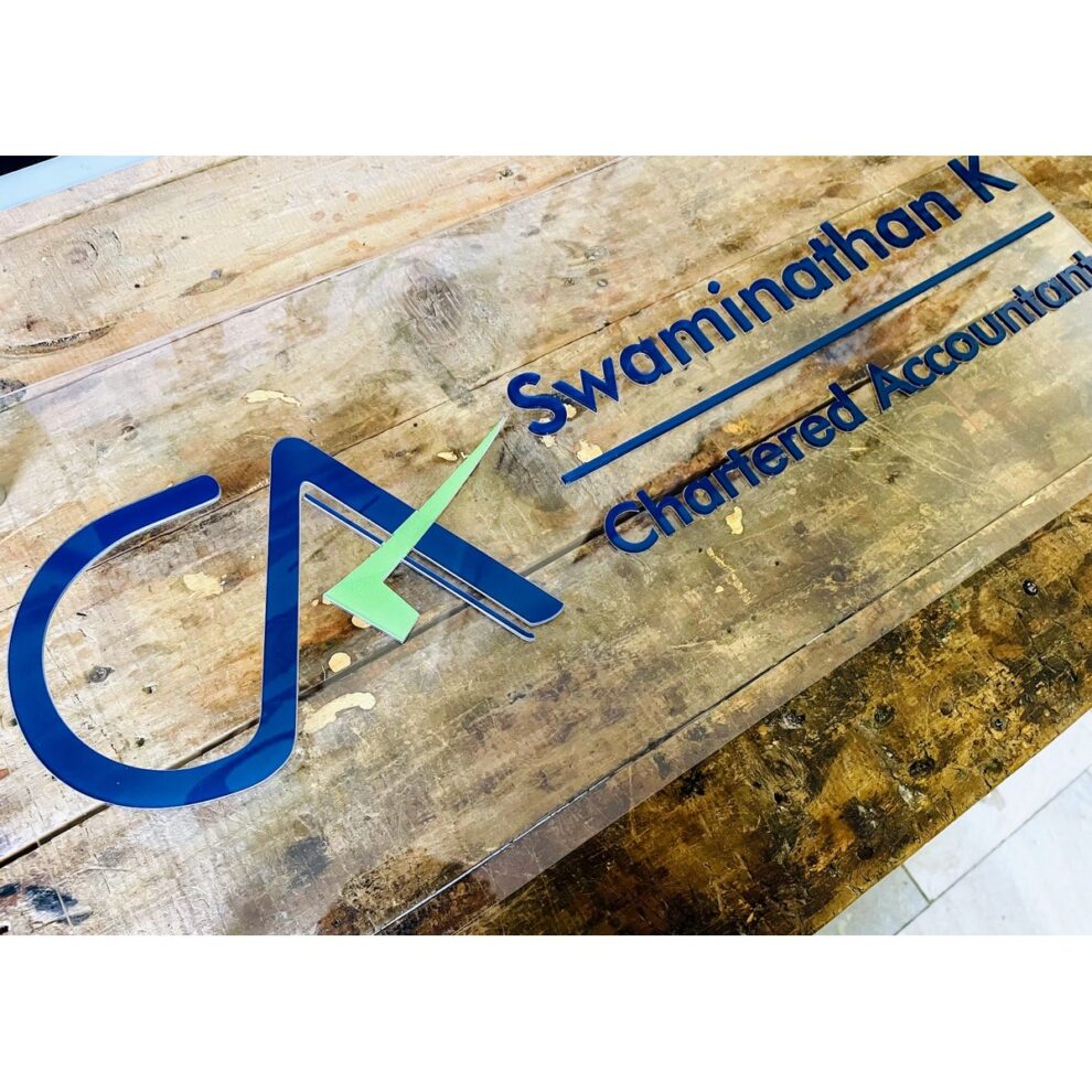 Chartered Accountant Acrylic Nameplate Customized