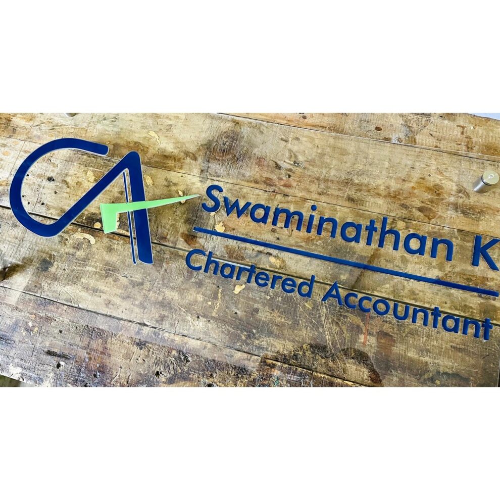 Chartered Accountant Acrylic Nameplate Customized