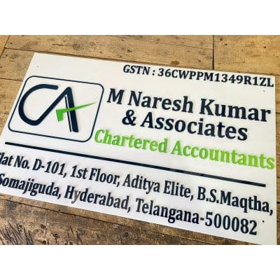 Chartered Accountant Acrylic Nameplate Customizable
