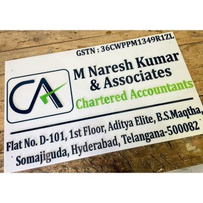 Chartered Accountant Acrylic Nameplate Customizable