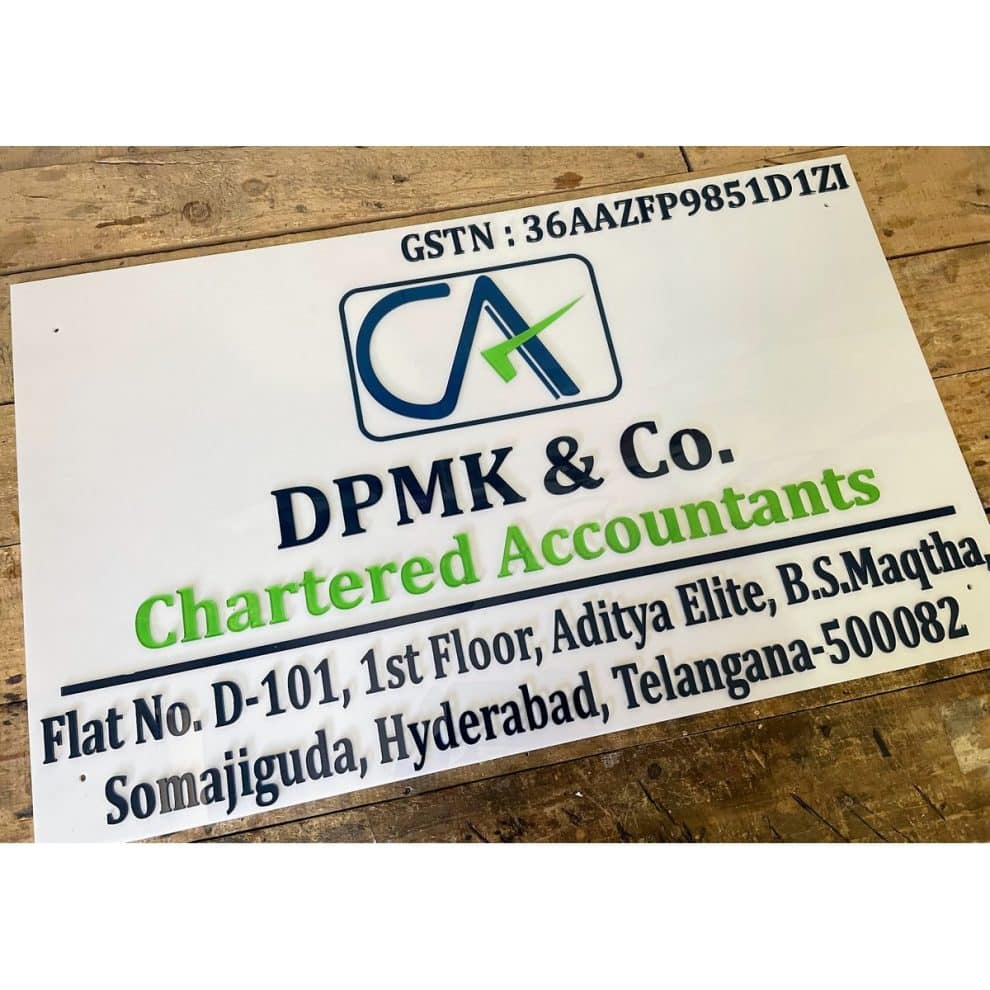 Chartered Accountant Acrylic Nameplate Customizable