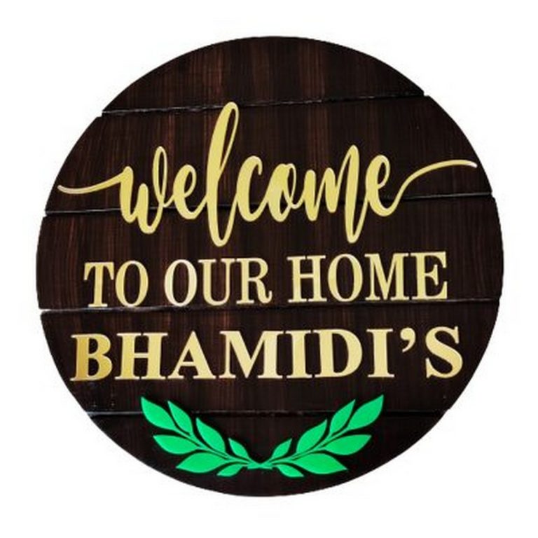 Classy Wood and Gold Nameplate Customizable