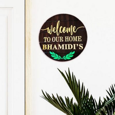 Classy Wood and Gold Nameplate Customizable