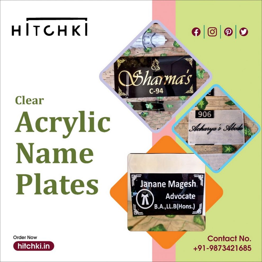 Clear Acrylic Nameplate From Hitchki | HITCHKI