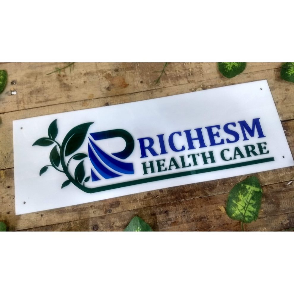 Clinic Acrylic Multicolor Name Plate - Waterproof