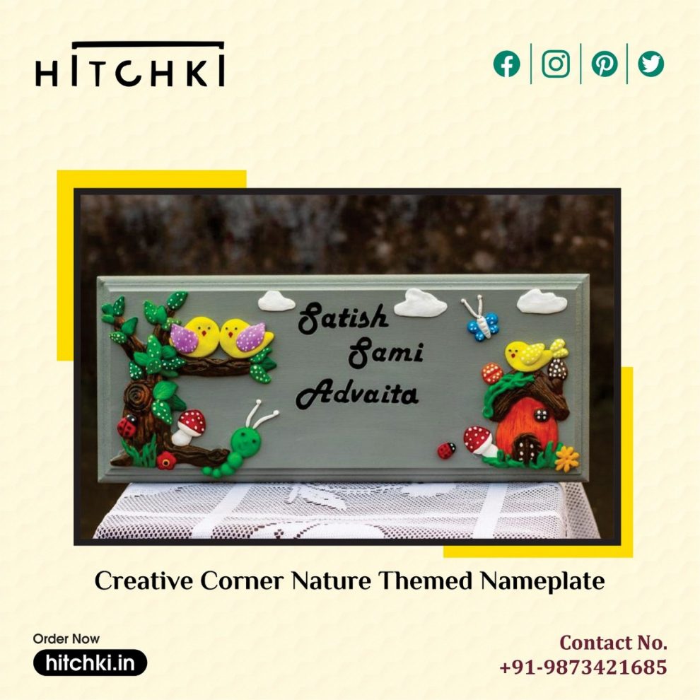 Colourful And Creative Corner Theme Nameplate | HITCHKI