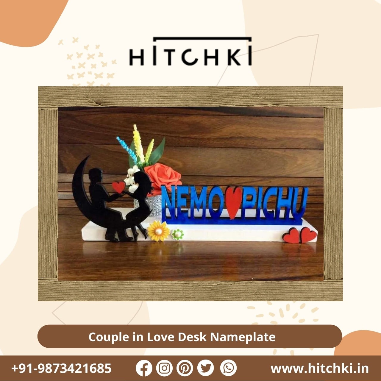 Golden Acrylic Embossed Letter Nameplates | HITCHKI