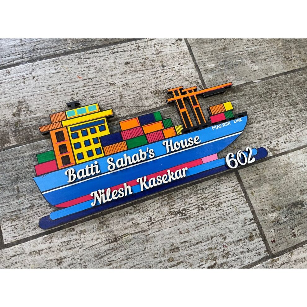 Cargo Ship Navy Nameplate 🌊 Enhance Your Maritime Identity