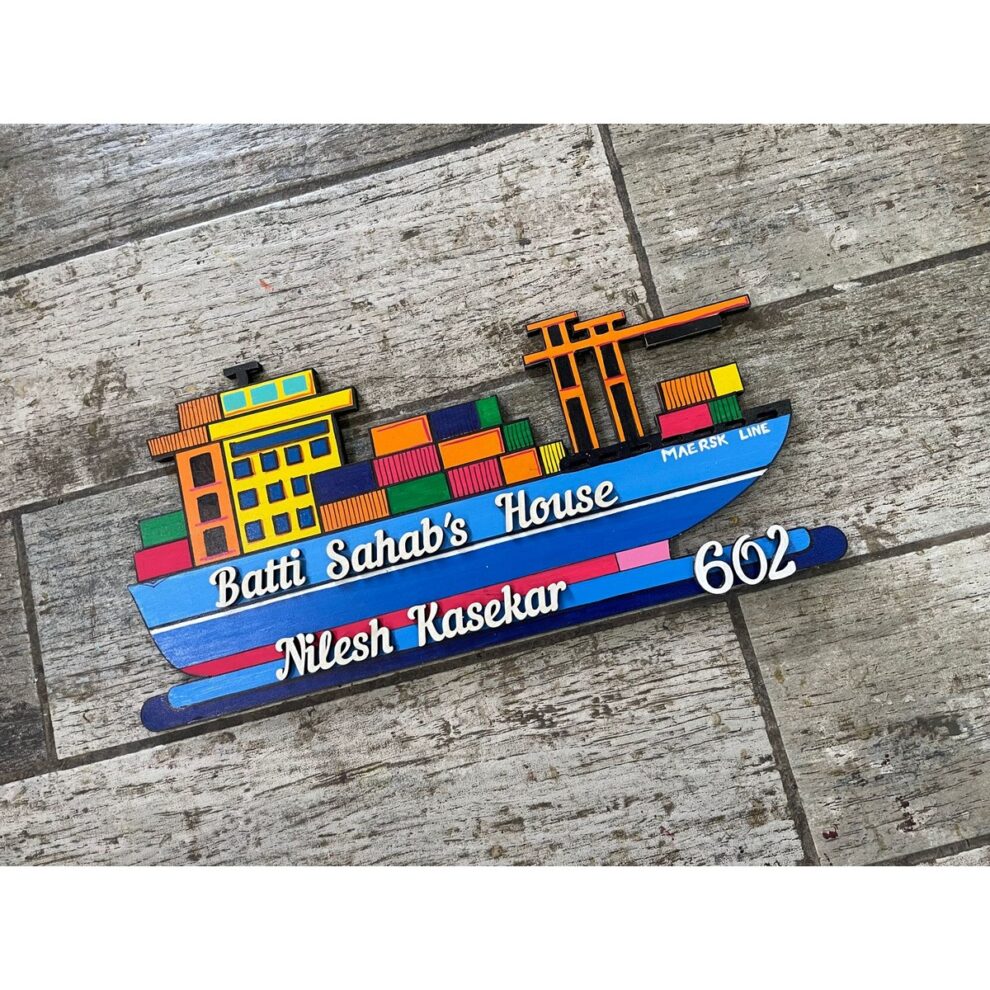 Cargo Ship Navy Nameplate 🌊 Enhance Your Maritime Identity