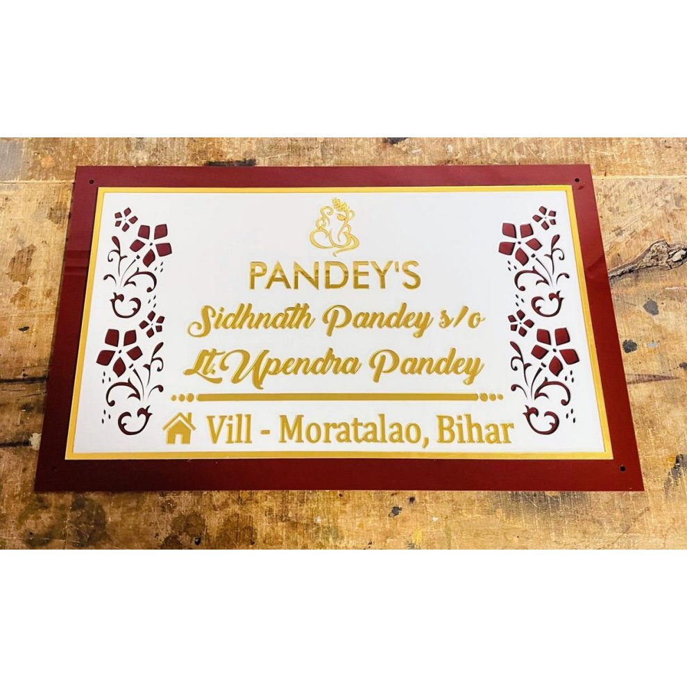 Acrylic Embossed Letters House Name Plate | Customized