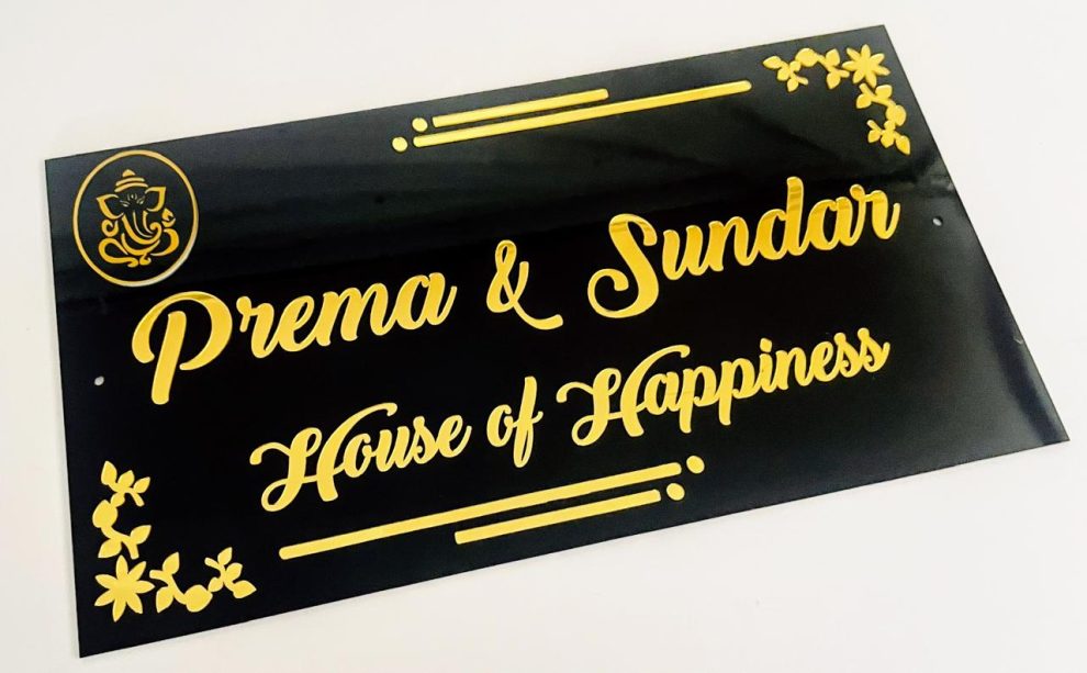 Designer Acrylic Customized Name Plate For Home Online