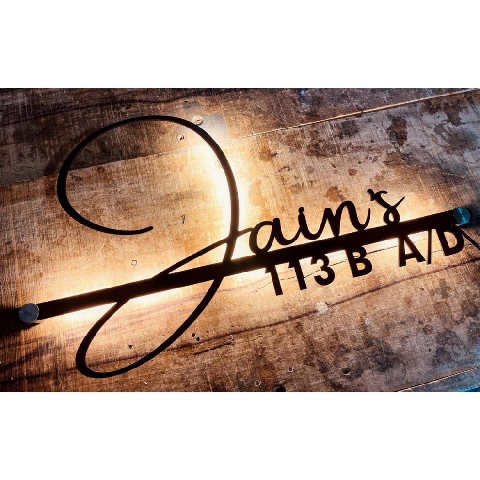 Metal CNC Laser Cut LED Home Name Plate | Customized