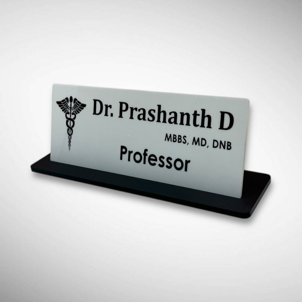 Elegant Desk Nameplate for Doctors | Dr. Prashanth D