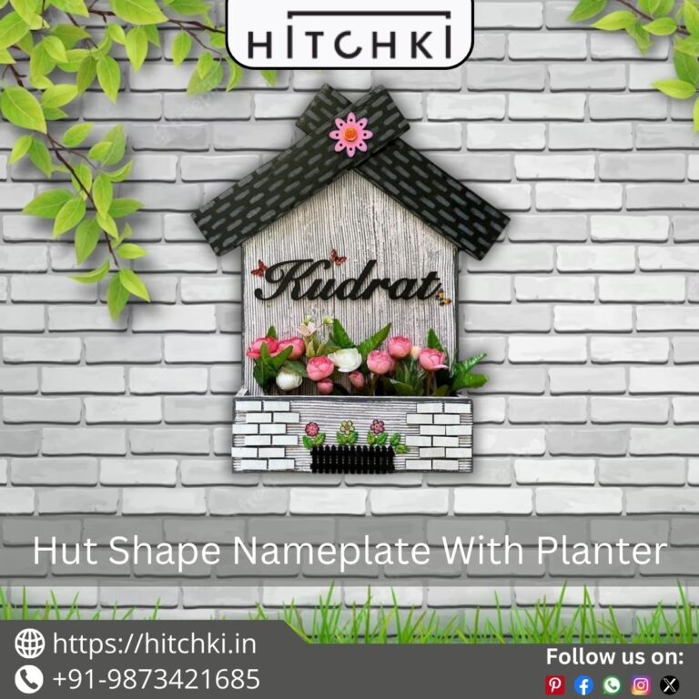 Discover Hitchki's Hut Shape Nameplate with Planter