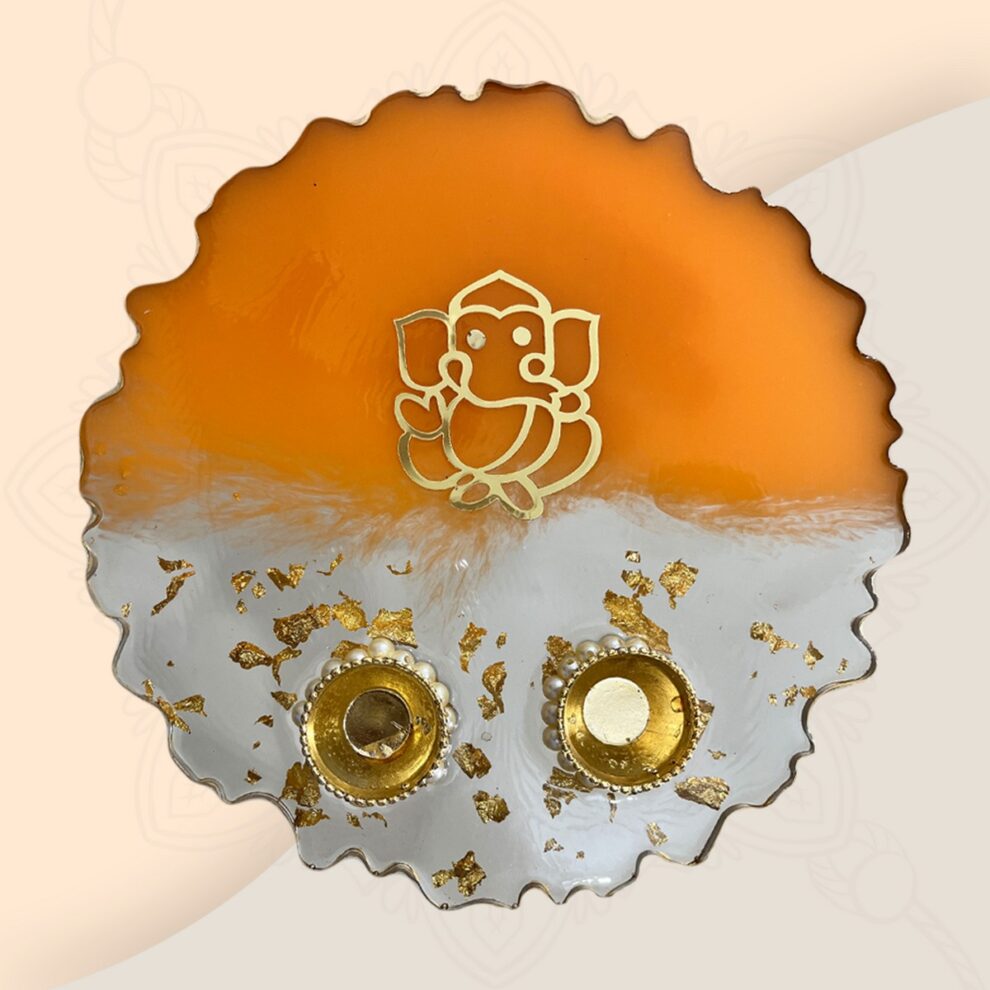 Diwali Special Pooja Platter | Orange and Transparent