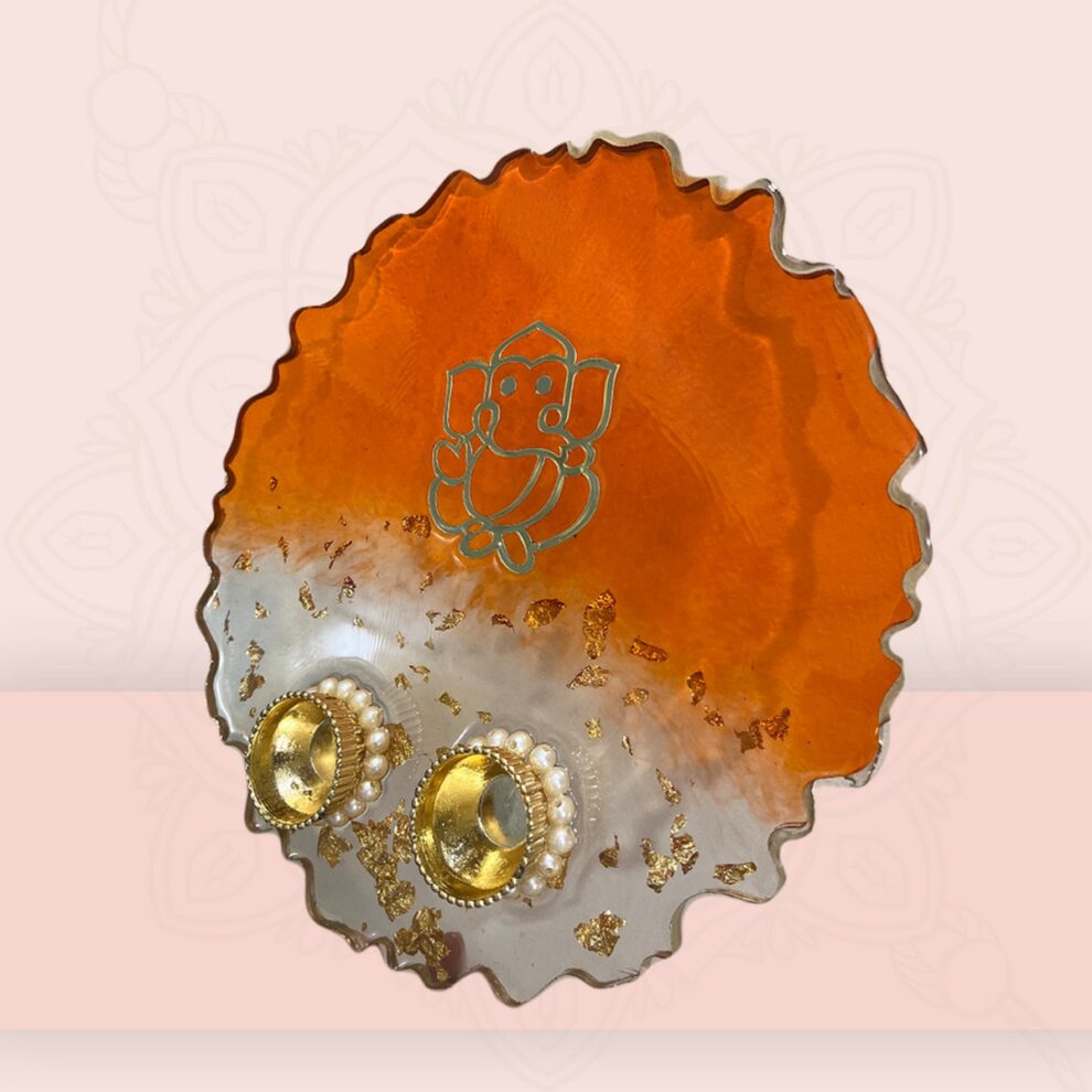 Diwali Special Pooja Platter | Orange and Transparent